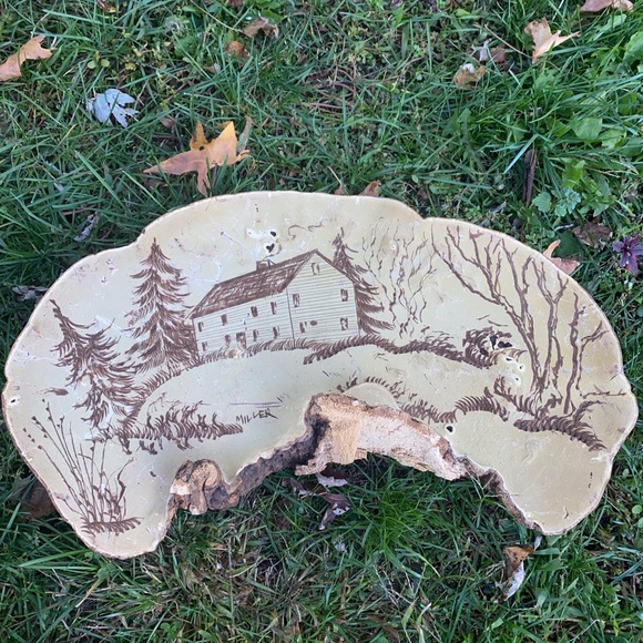 Wall Decor | Miller Painting Burned Conk Mushroom Fungus Folk Art ...